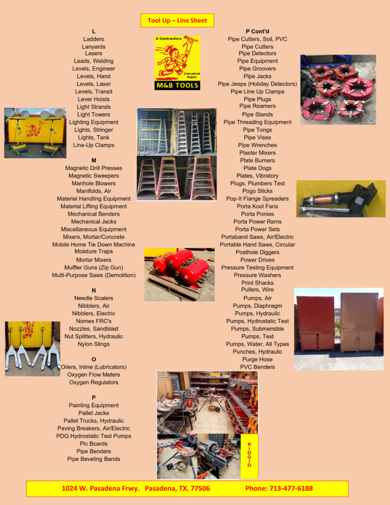 Equipment – MB Tools